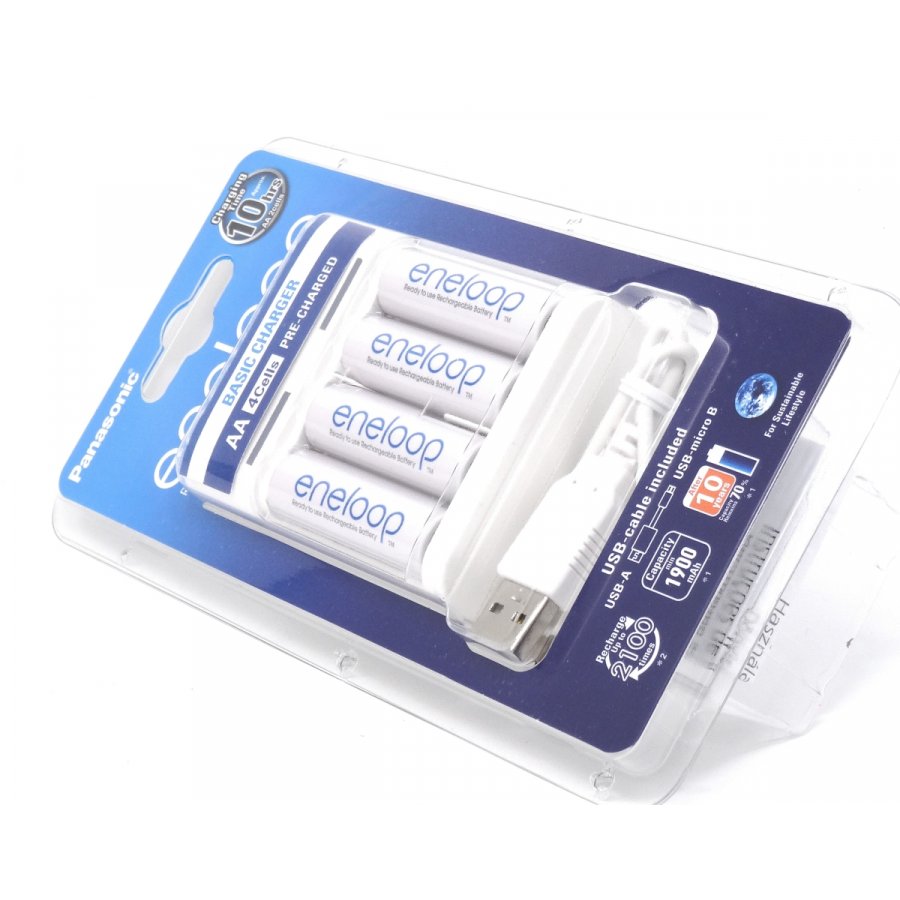 Cargador Usb Panasonic Eneloop Bq Cc61 Usb Incl 4x Pilas Recarg Aa